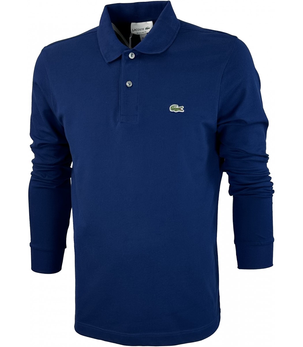 Купить - Индиго поло с длинным рукавом Lacoste L600-34-L600-34 - в ...