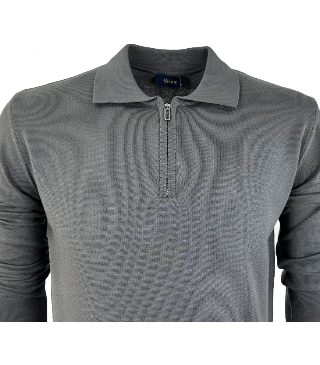 Купить - Графитовое поло Brioni 9170-30-9170-30 - в интернет магазине Polo-Man.ru
