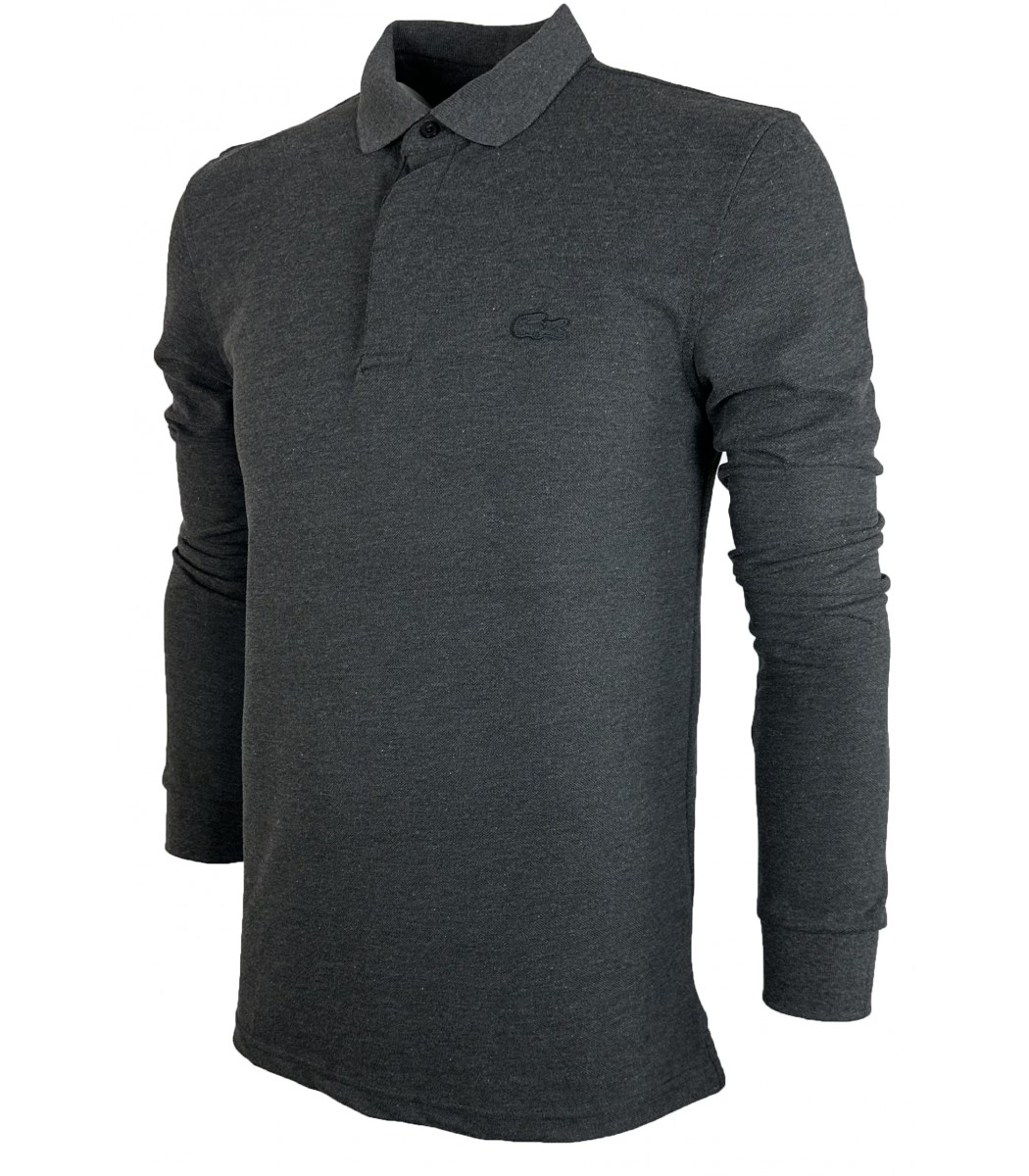 Купить - Темно-серое поло с длинным рукавом Lacoste L777-20-L777-20 - в ...