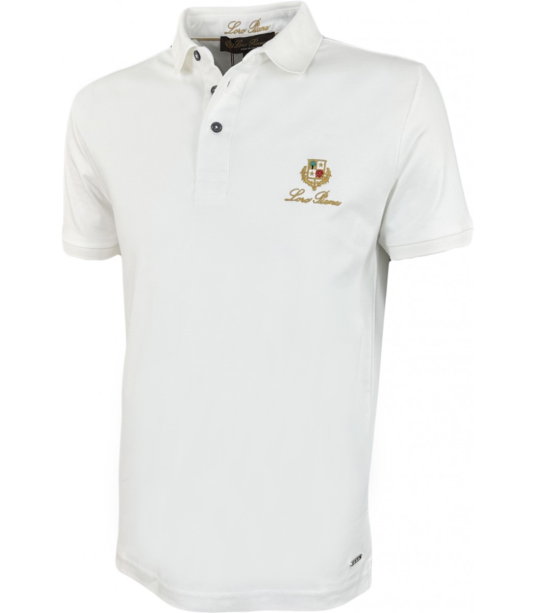 Купить - Белая футболка поло Loro Piana 15-283-3-15-283-3 - в интернет ...